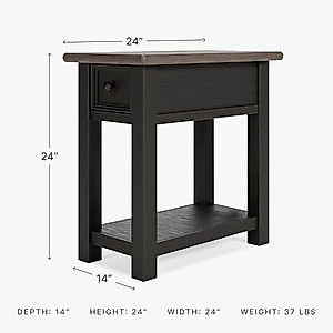 Signature Design by Ashley Tyler Creek Chair Side End Table, Light Brown & Whitewash