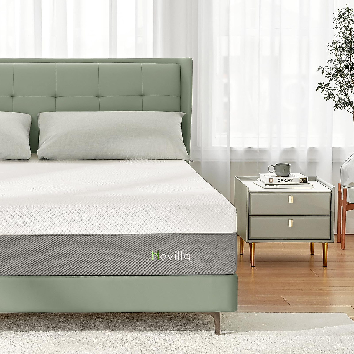 Novilla King Size Mattress, 10 Inch Gel Memory Foam Mattress for Cooler Night‘s Sleep & Enhanced Support, Medium Firm Bed Mattress King Size