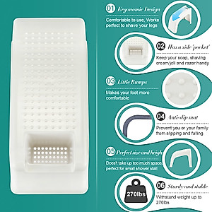 AmazeFan Shower Foot Rest, Shower Foot Stool for Shaving Legs, Pedicure Foot Rest Stand