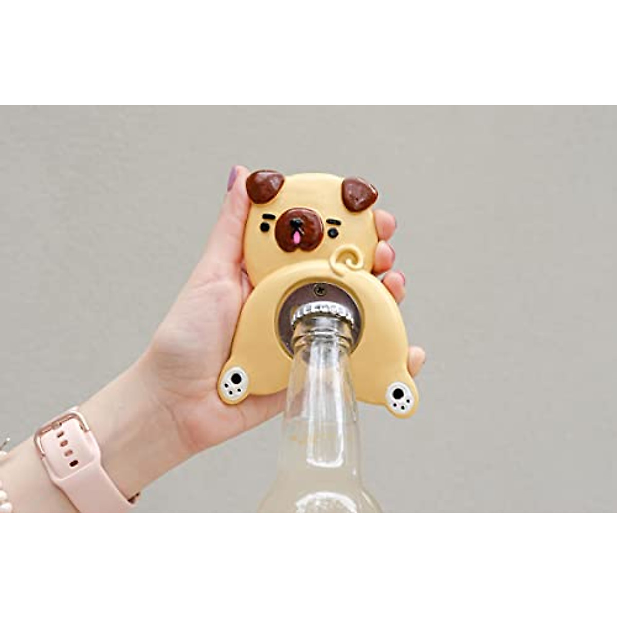 Pearhead Pug Bottle Opener, Bar Dog Butt Bottle Opener, Whimsical Pet Themed Bottle Opener, Funny Pet Gift for Friends, Pug Bottle Opener