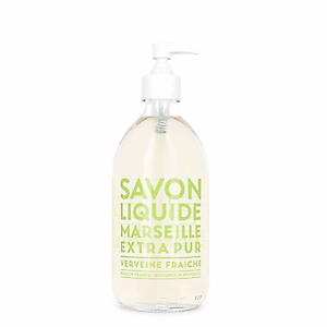 Compagnie de Provence Savon de Marseille Extra Pure Liquid Soap - Fresh Verbena - 16.7 Fl Oz Glass Pump Bottle