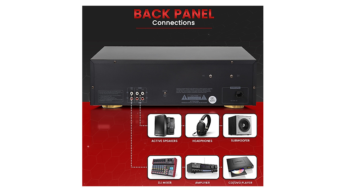 Pyle Dual Cassette Deck Stereo - Compact Hi-Fi Tape Recorder Player