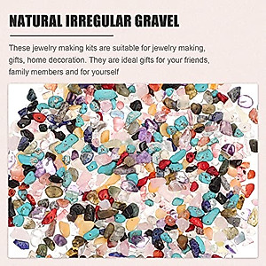 IMIKEYA Crystal Beads for Jewelry Making: 400pcs Crystal Bead Gemstone Beads for Ring Making 5-8mm Natural Crystal Chip Stone Beads DIY Jewelry Kit for Ring Bracelets Earring Jewelry Making Supplies