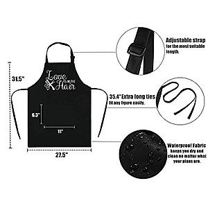 Saukore Hair Stylist Aprons for Women Men, Waterproof Hairdresser Smock Salon Apron with 2 Pockets, Pet Dog Grooming Apron - Cute Birthday Housewarming Gifts for Barbers