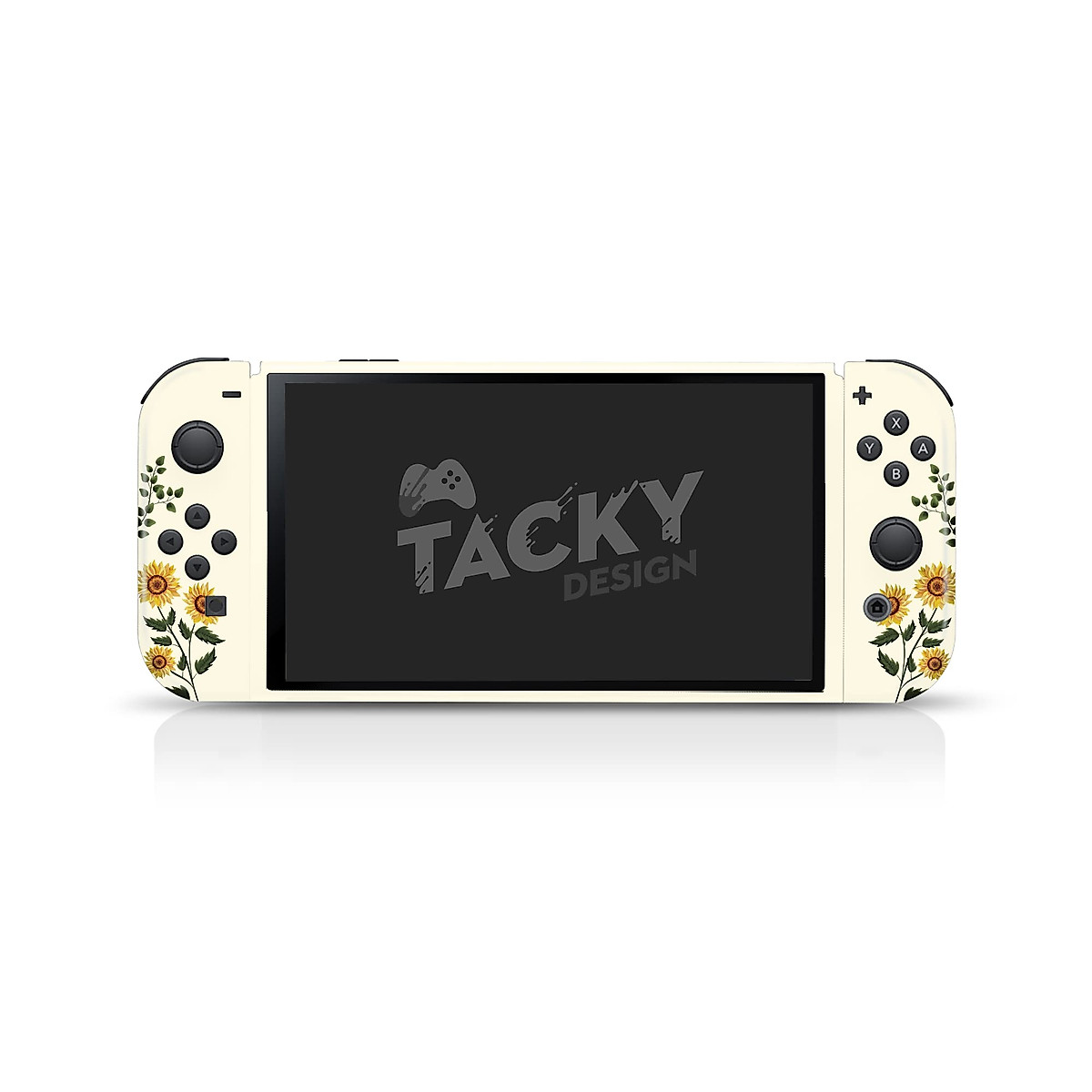 Tacky Design Sunflowers Skin Compatible with Nintendo Switch OLED Skin Wrap Cover, Off-White Skin for Nintendo Switch OLED Stickers, Premium Vinyl 3M Full Wrap Decal