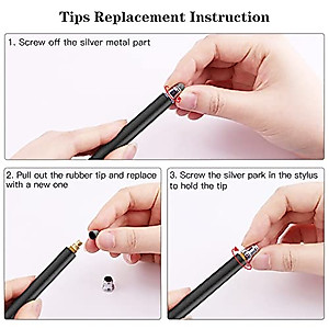 METRO Universal Stylus Pens for Touch Screens - High Sensitivity Capacitive Stylus Fiber Tips 2 in 1 Touch Screen Pen for iPad iPhone and All Other Tablets & Cell Phones (Black/Blue/Purple/Pink)