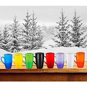 Bruntmor 16 oz Porcelin Ceramic Mug with Tea Infuser and Lid, Loose leaf Tea cup, Gift for Tea Lovers, Large Mug for office and Travel, Gift for Christmas, Coffee Mug with Lid, Yellow