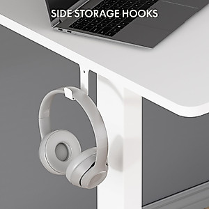 FLEXISPOT Electric Stand Up Desk Workstation 40 x 24 Inches Whole-Piece Desktop Ergonomic Height Adjustable Standing Desk (White Frame + 40" White Desktop)