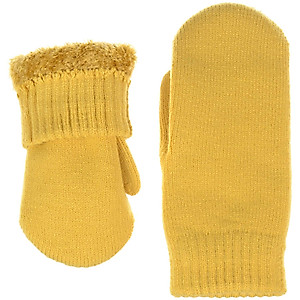 Be Your Own Style BYOS Unisex Winter Toasty Warm Solid & Glitter Fleece Lined Knit Mitten Gloves