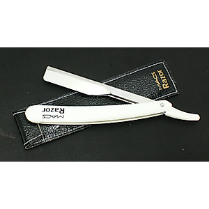 Professional Barber Straight Edge Barber Razors Macs Brand-50-01 (White Handle Razors)