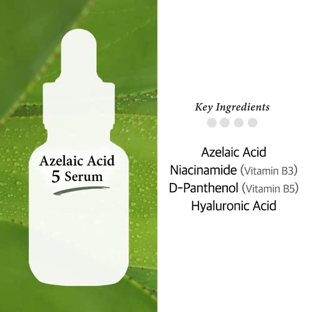 Azelaic Acid 5% Facial Serum with Niacinamide - Fast Rosacea Skin Care Product + Reduce Cystic Acne Scar + Redness Relief Face + Pimple Pigmentation Blackhead, 1 Fl Oz (30ml) (5% Azelaic Acid)