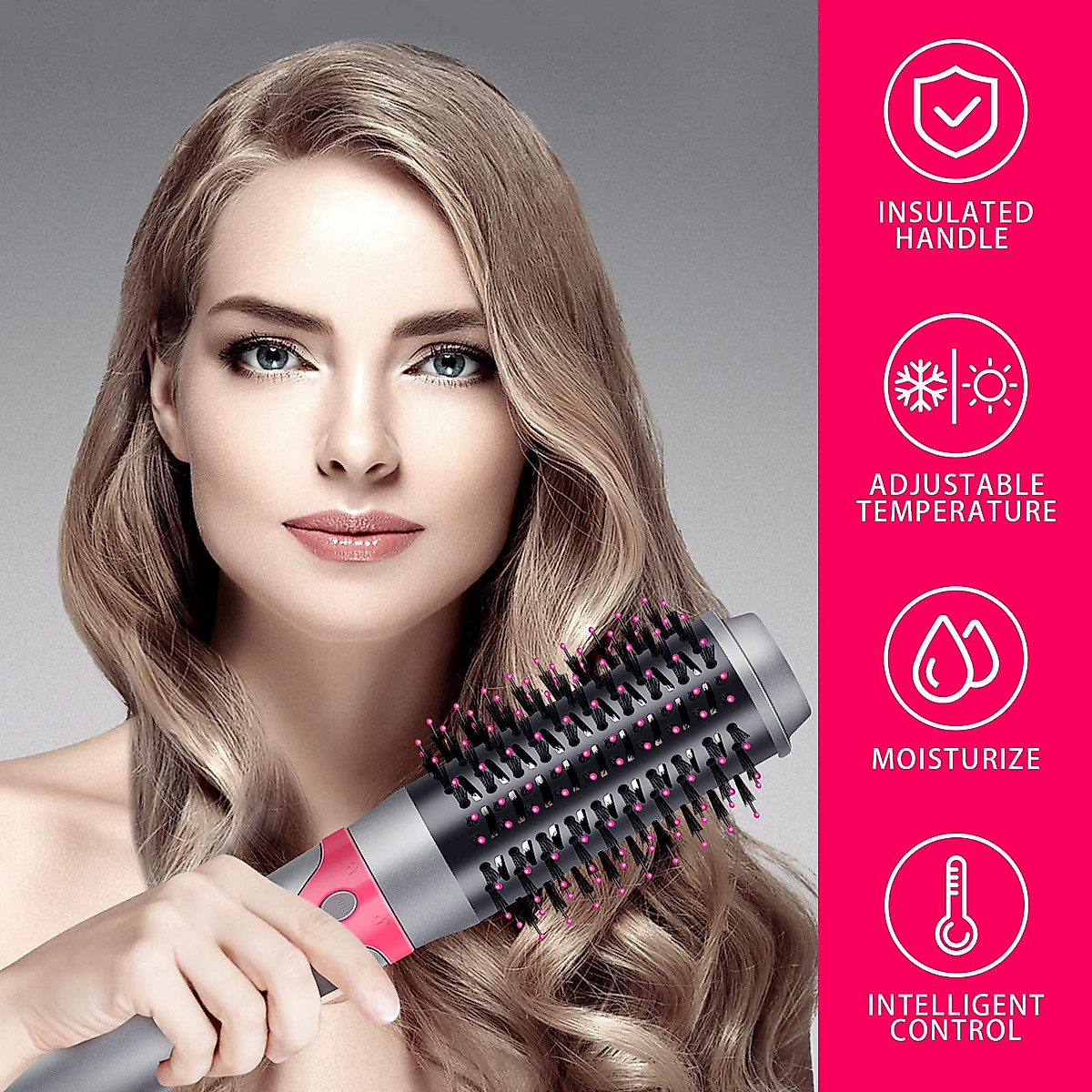 Professional Hair Dryer Brushes Set, 5 in 1 Hot Air Dryer Brush Set with Detachable Hair Brush Comb,One-Step Hot Hair Dryer for Straightening Curling Drying Combing Scalp Massage Styling