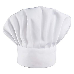 LilMents 6 Pack Chef Hat Set Elastic Baker Kitchen Catering Cooking Chefs Hats (White)