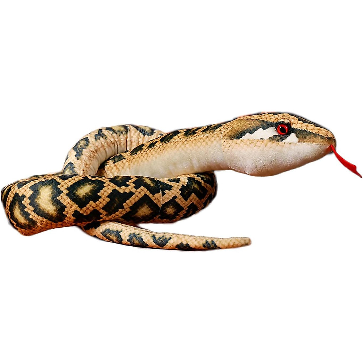 Giant Snake Stuffed Animal, 170cm/67in Long Large Realistic Python Boa Constrictor Cute Snake Plush Doll Soft Cuddly Plushie Hugger Toy Christmas Birthday Gift for Kids Lifelike Halloween Prank Toy