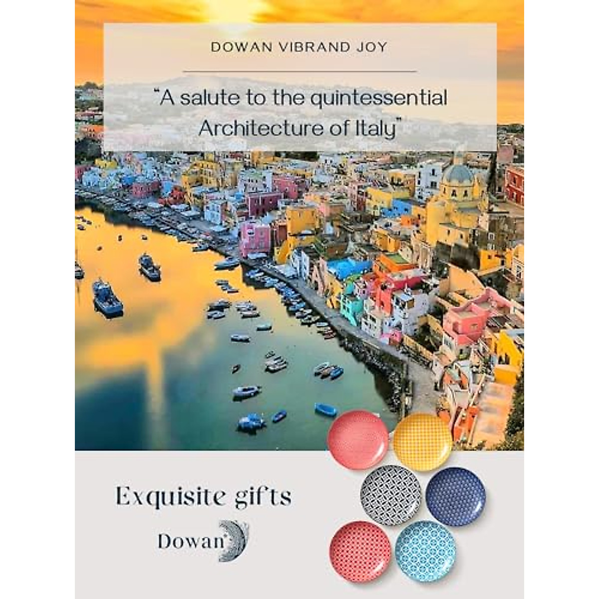 DOWAN 8.5" Dessert Plates - Colorful Ceramic Salad Plates, Easter Plates for Pasta, Dinner, Snack, Fruit, Party, Wedding - Dishwasher & Microwave Safe, Set of 6