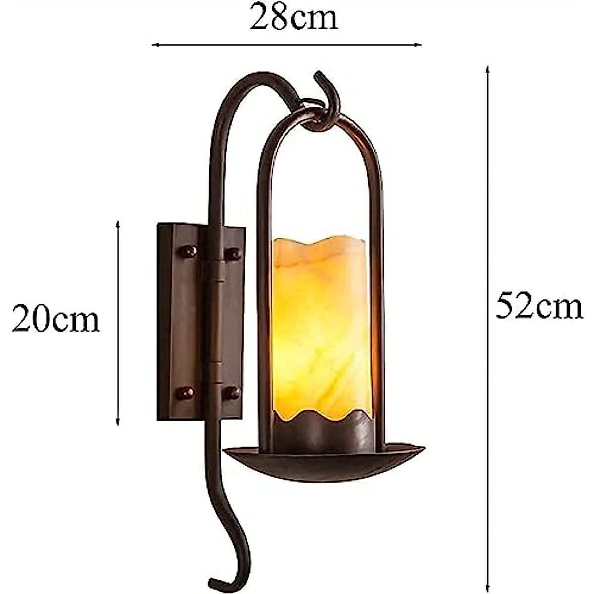 BAUFAS Wall Sconce Light Fixture Waterproof Wall Sconce Light Fixture Wrought Iron Marble Candle Outdoor Wall Mount Light Exterior Wall Sconce Lighting Waterproof Stairs Porch Lights Fixtures