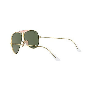 Ray-Ban RB3138 Shooter Aviator Sunglasses, Gold Blush/G-15 Green, 62 mm