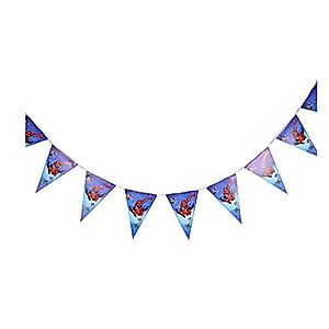 LOVSONG 72 PCS Spider Party Supplies Set Birthday Party Supplies Set Spider Table Cover Set - Serves 10 - Banner Flag , Spider Table Cover, Plates, Spider Cups, Napkins, Fork, Spoon, Knife, Straw