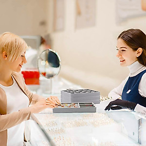 Velvet Jewelry Trays Organizer for Drawers,4 Pack Stackable Jewelry Display Trays for Drawer, Jewelry Storage Organizers Earring Necklace Bracelet Ring Holder Organizer,Jewelry Display Tray