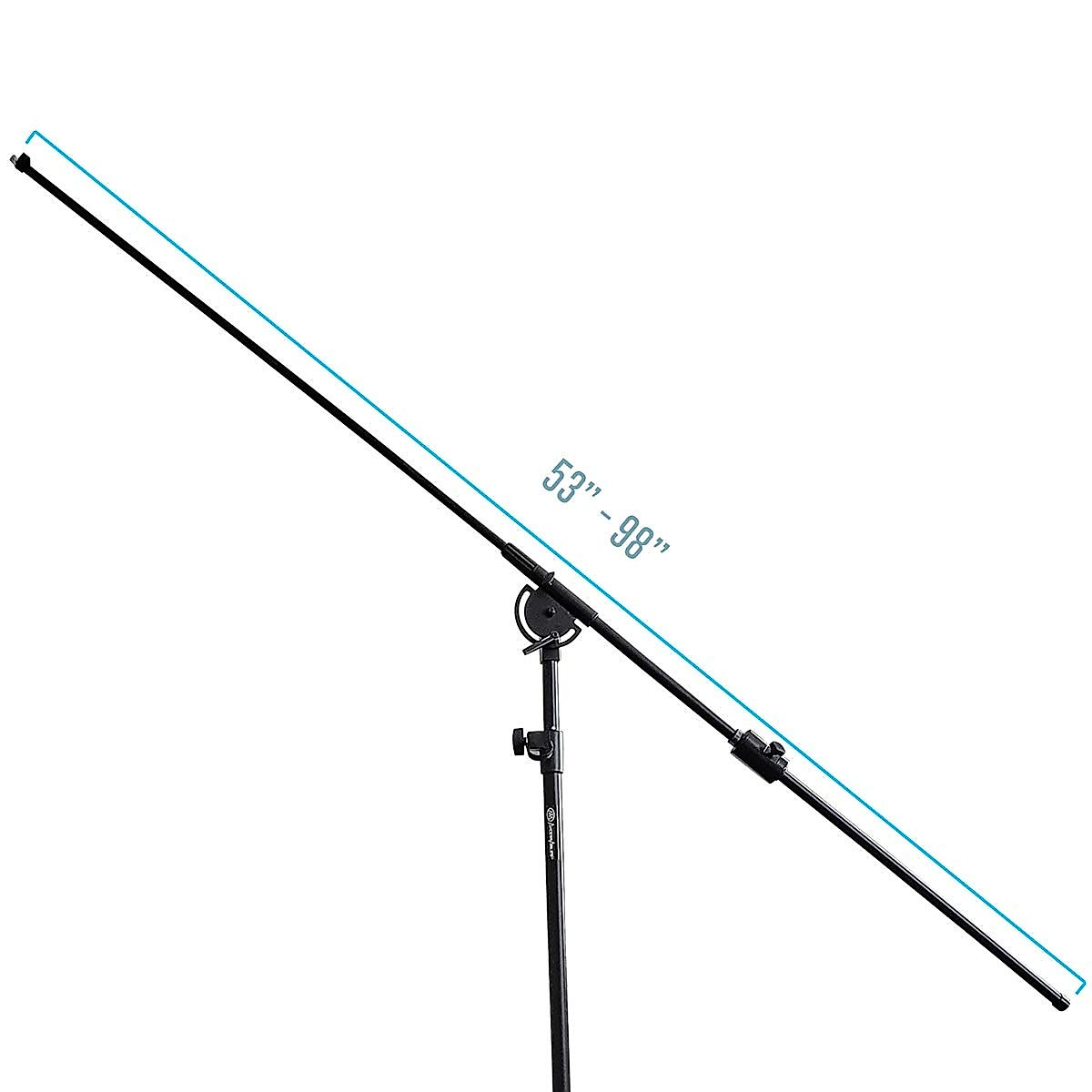 AxcessAbles Heavy Duty Microphone Boom Stand with Weighted Tripod Base | 80-inch Height Overhead Mic Stand | 96 Inch Boom Arm Stand | Shotgun Video Mic Stand | All Metal, No Plastic Parts