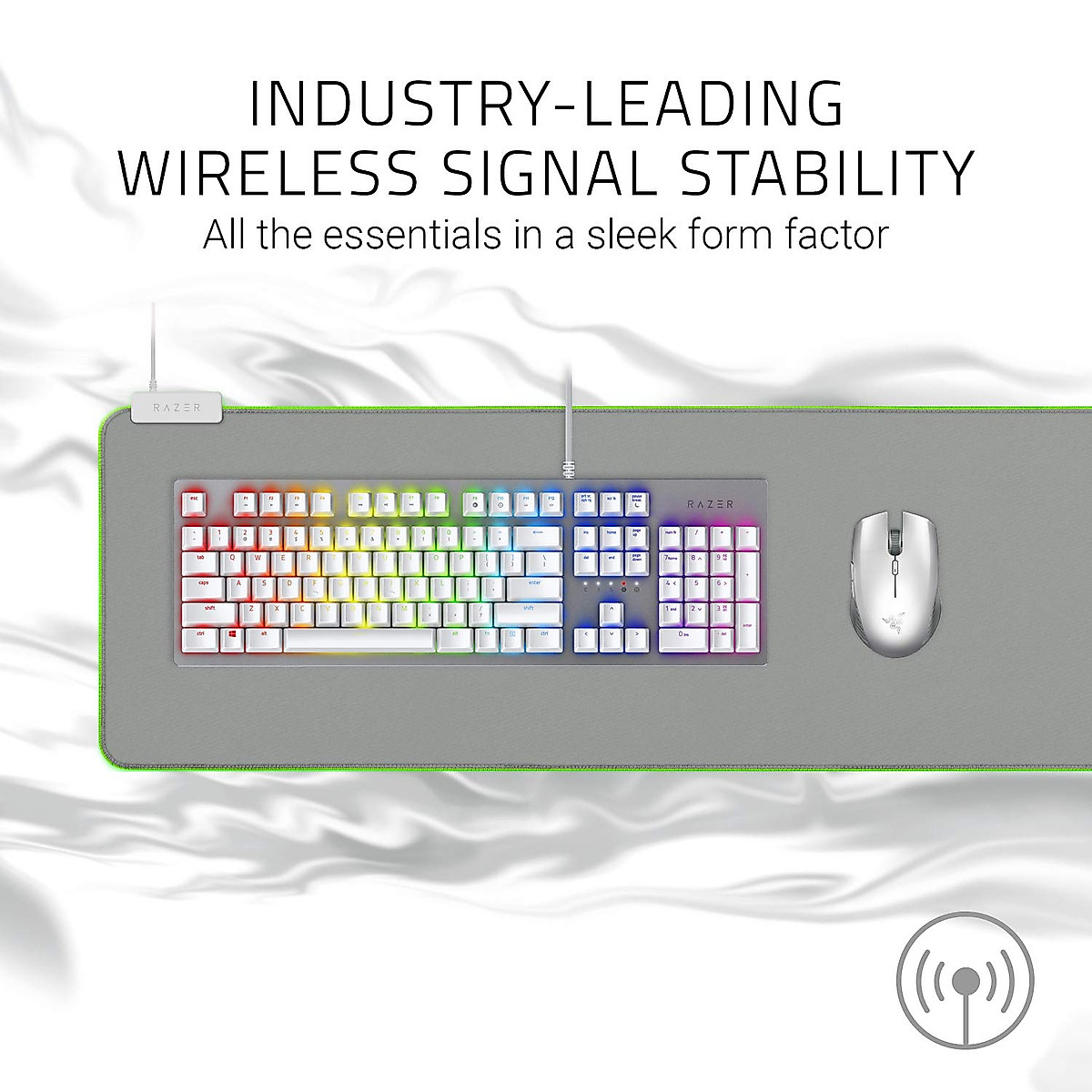 Razer Atheris Ambidextrous Wireless Mouse: 7200 DPI Optical Sensor, 350 Hr Battery Life, USB Wireless Receiver & Bluetooth Connection, Mercury White