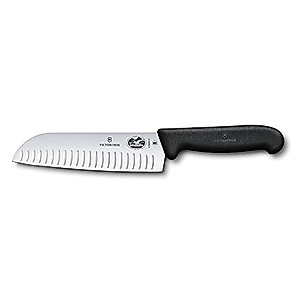 Victorinox Fibrox Pro Santoku Knife, 6.7 inches, Black