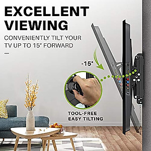 USX MOUNT Advanced Tilt TV Wall Mount for Most 42-90 inch TVs, Easy to Install Extension TV Mount Extending to 7 inch, Universal Wall Mount TV Bracket Up to 24'' Studs, VESA 600 x 400mm and 120lbs