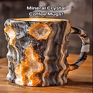 YHAXP Mineral Crystal Coffee Mugs, 8 Colors Crystal Mineral Coffee Mugs, Natural Mineral Crystal Coffee Mugs, New Mineral Crystal Coffee Mugs, Real Mineral Crystal Coffee Mugs 400ml (1pcs A)