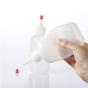 seewavom 10 Pack 4 Ounce Plastic Squeeze Bottles With Caps Plastic Small Dispensing Bottles Crafts, Art, Glue, Kitchen