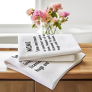ZWZXR Mimi Definition Kitchen Towels Dish Towels Dishcloth,Mimi Grandma Appreciation Decorative Absorbent Drying Cloth Hand Towels Tea Towels for Bathroom Kitchen,Grandma Mimi Birthday Gifts