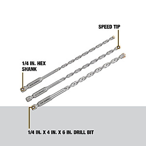 DEWALT DWA5103 Impact Ready Masonry Bit Set, 3 Piece