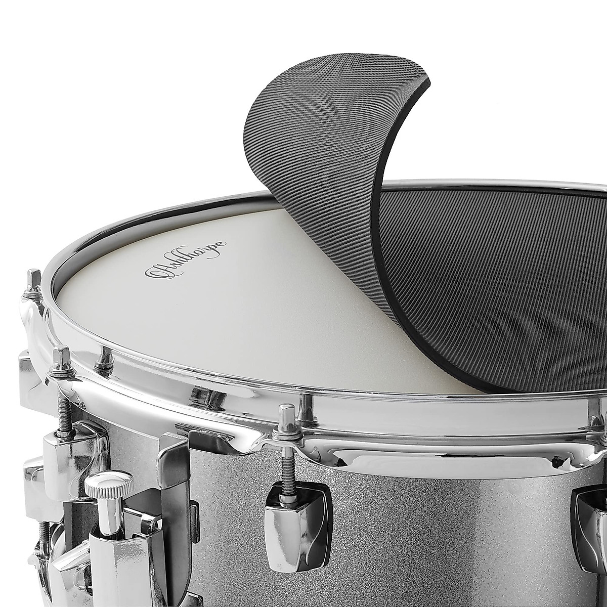 Ashthorpe Snare Drum Set with Remo Head (Silver) - Student Beginner Kit with Stand, Padded Gig Bag, Practice Pad, Neck Strap, and Sticks