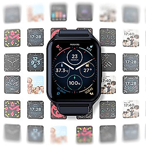 Motorola Moto Watch 70 - Health and Fitness Smartwatch for Every Day Wear, Advanced Health Features, Up to 10 Days Battery Life - Compatible with Android and iOS, Phantom Black