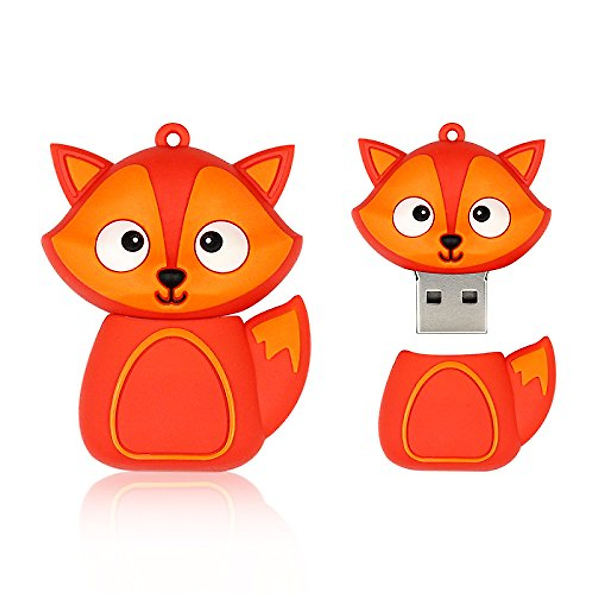 QICAIHU Novelty Fox Shape Design 64B USB 3.0 Flash Drive Cute Memory Stick Thumb Drive Data Storage Pendrive Cartoon Jump Drive Gift