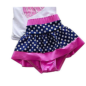 LOSORN ZPY Baby Girl Swimsuit Two Pieces Toddler Kid Long Sleeve Rash Guard UPF 50+ (5-6 Years Old/L) Navy