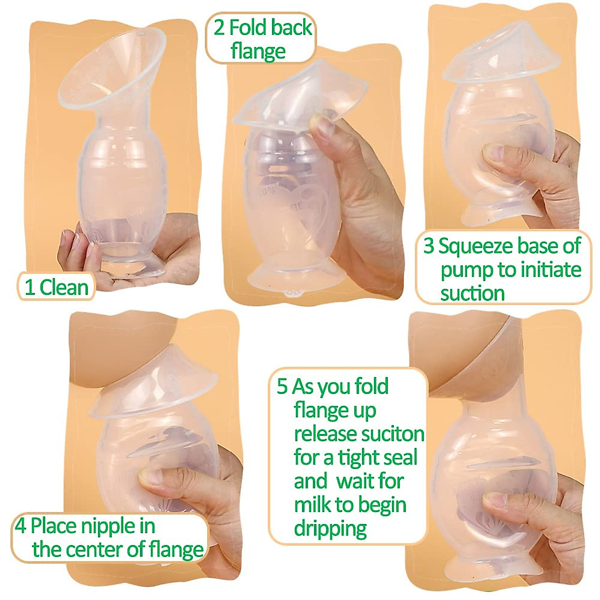 haakaa Manual Breast Pump 5oz/150ml & Colostrum Collector Kit for Breastfeeding (0.1oz/4ml, 6 pk)