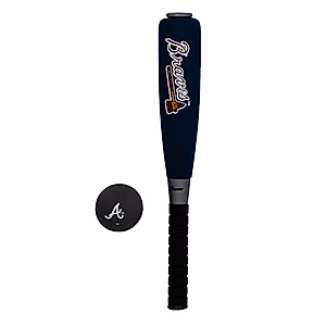 Franklin Sports Atlanta Braves Foam Bat & Ball Set - 21" Soft Jumbo Team Baseball Bat and Ball Team Logo - MLB Official Licensed Product