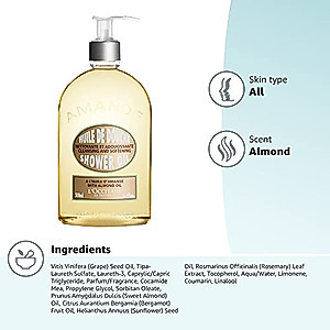 L'Occitane Cleansing & Softening Almond Shower Oil, 16.9 Fl Oz