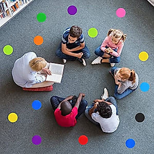 IKAYAS 100 Pcs Carpet Spots Markers Carpet Circles Carpet Dots Markers for Kids Preshool Classroom Social Distancing, Carpet Floor Dots Carpet Markers for Classroom Decoration