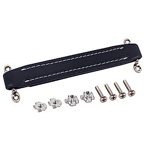 Vintage Style Guitar AMP Amplifier Leather Handle Amp Handle Strap for Guitar Speaker Amplifier (Black)
