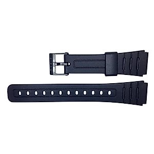 Casio Black Resin Watch Strap 18mm F-105W, F-91W, Resin, Resin, 0, Resin, 0, Resin, 0, Resin, 0