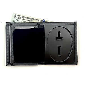 Perfect Fit Shield Wallets Los Angeles LAPD or Phoenix Oval Style Badge Wallet Bi-Fold Hidden Badge Wallet (Cutout PF158)