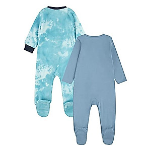 Hurley Baby Girls Multi-pack Footed Coverall, Glacier/Blue, 3M US