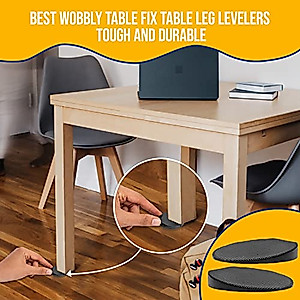 Stable Table - Black Restaurant Table Leg 30 Shim Wedges Premium Furniture Levelers Restaurant Table Shims, Home Improvement DIY Levelers - Rubber Type Texture, Firm, Non-Slip, Doors, Tables and More