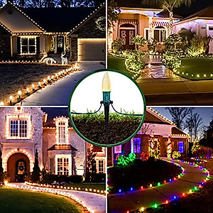 200-Pack Plastic Light Stakes, 4.5 Inch Christmas Yard Stakes for C7 C9 Christmas Lights Outdoor, Universal Light Stakes for Outdoor Holiday Lights Use on Garden Lawn Patio Path Walkway – Black