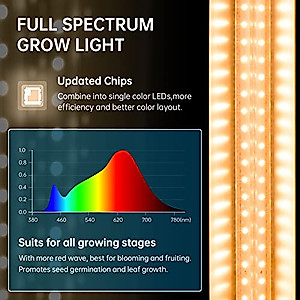 Barrina Plant Grow Light, 252W(6 x 42W, 1400W Equivalent), Full Spectrum, LED Grow Light Strips, T8 Integrated Growing Lamp Fixture, Grow Shop Light, with ON/Off Switch, 6-Pack