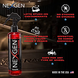 Nexgen Wheel and Engine Cleaner — Wheel and Tire Cleaner, Rim Cleaner, Wheel Cleaner Spray — Remove Brake Dust and Road Grime from Wheels and Engine — 8 oz Bottle