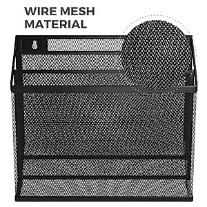 1InTheOffice 3 Tiers File Folder Organizer, Desk Sorter, Black Mesh Organizer