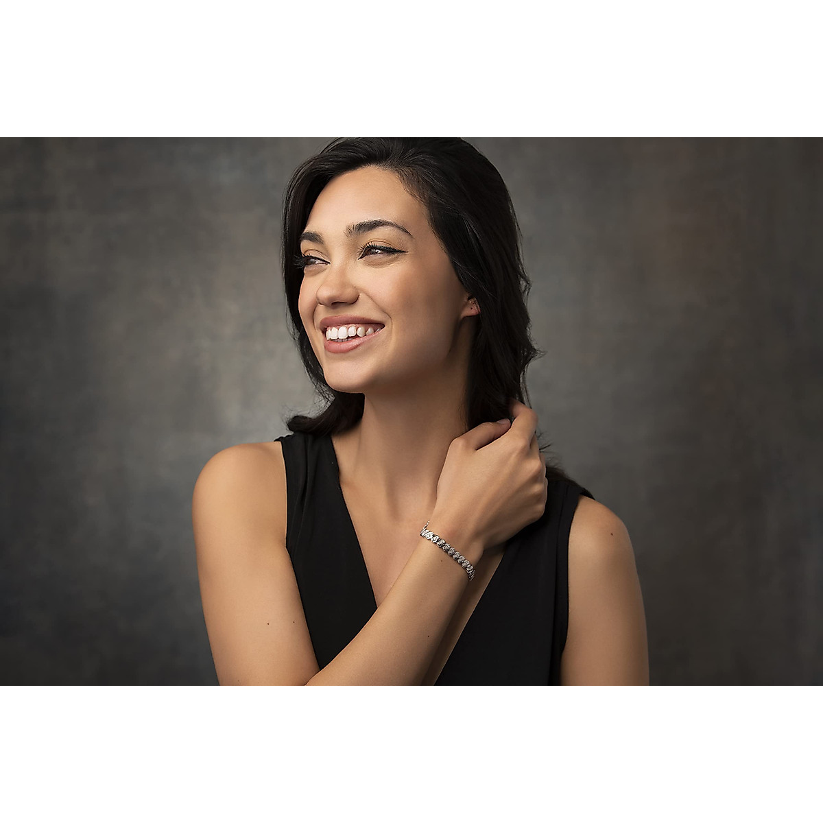 NATALIA DRAKE 1/4 Cttw Wave Link Diamond Tennis Bracelet for Women in Rhodium Plated 925 Sterling Silver Color I-J/Clarity I2-I3