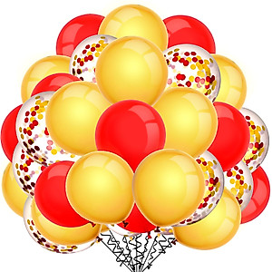 TecUnite 80 Piece Confetti Balloons Gold Confetti Latex Balloons 12 Inch for Wedding Event Party Arch Balloons Baby Shower Decorations Supplies